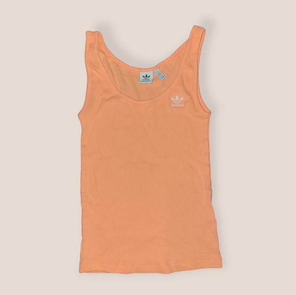 adidas | Tops | Adidas Orange Ribbed Tank Size Xs | Poshmark